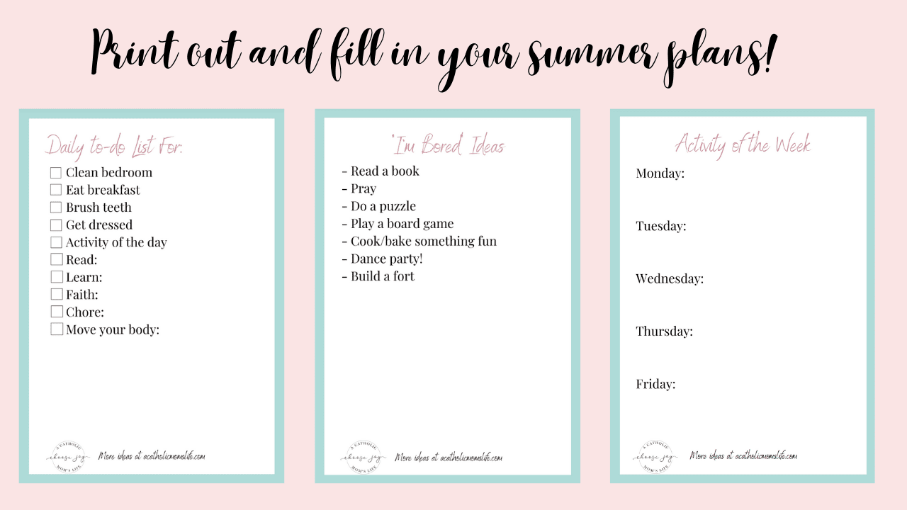 Our Summer Plans - A Catholic Moms Life